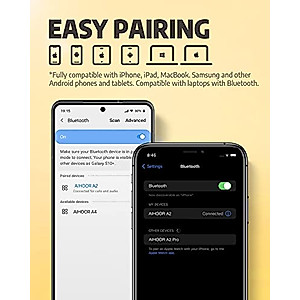 AIHOOR Wireless Earbuds for Music and Sports, Bluetooth 5.3 in-Ear Headphones with Extra Bass Built-in Mic Touch Control 30hr Battery Earphones, Waterproof (Pink)