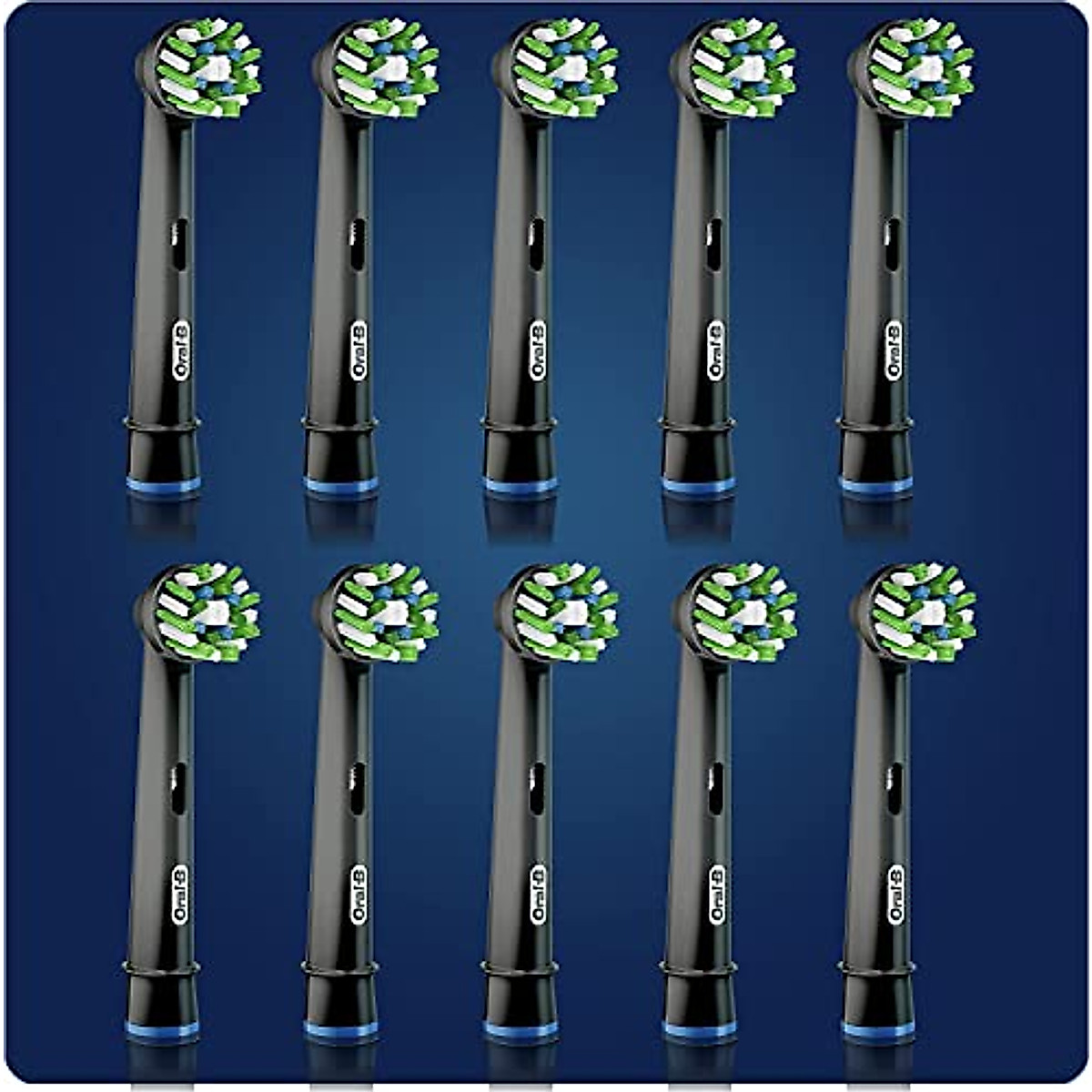 Oral-B CrossAction Toothbrush Head Black, CleanMaximiser Technology, 10 Counts, Mailbox Sized Pack, 7 g