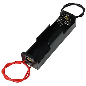 RuiLing 10-Pack Single AA Battery Holder Case Box with 5.5 Inch Cable Connections 1.5Volt Black