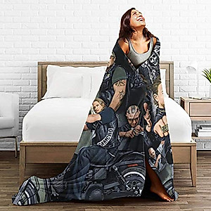 SKEGVINRE Sons of Anarchy Blanket Flannel Throw Blanket Soft Lightweight Winter Fuzzy Bed Blanket for Couch Sofa Bedroom 50"x40"