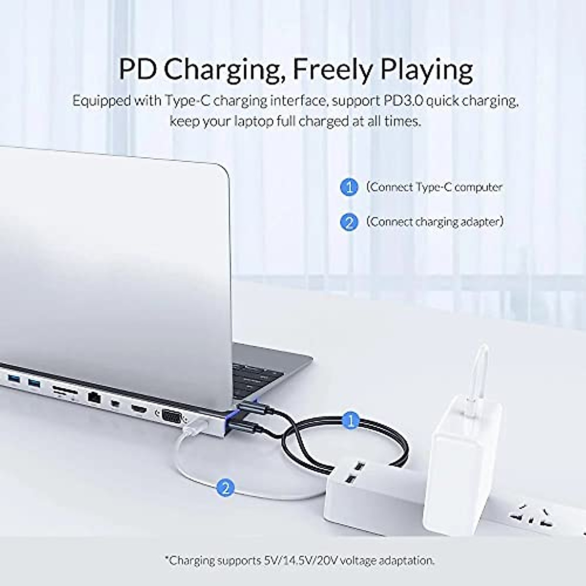 GPPZM 10 in 1 Type-c HUB TF&SD Card Reader VGA Mini DP HDMI-Compatible RJ45 PD Charger USB3.1 Laptop Hub