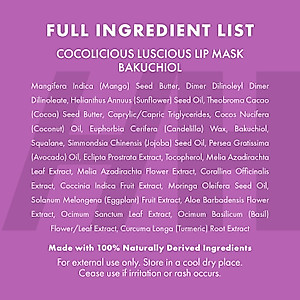 100% Natural Vegan Sleeping Lip Mask by Handmade Heroes | Bakuchiol Natural Lip Plumper, Overnight Lip Moisturizer and Conditioner for Dry Lips | Intensive Lip Butter, Lip Collagen and Lip Therapy Skin Care (Bakuchiol - Collagen Boosting)