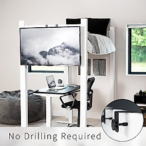 VIVO TV Hanger Bracket for 24 to 55 inch Flat and Curved Screens, Light Weight Steel Design, Height Adjustable Cross Bar, Loft Bed, Thin Door TV Mount, Max VESA 400x400, Black, MOUNT-TV01LB