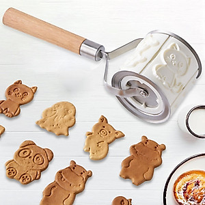 Rolling Cookie Cutter Portable Hand Tool Practical Stainless Steel Comfort Grip DIY Baking Tools for Wedding Holiday Baby Shower Kids Lunch/1223