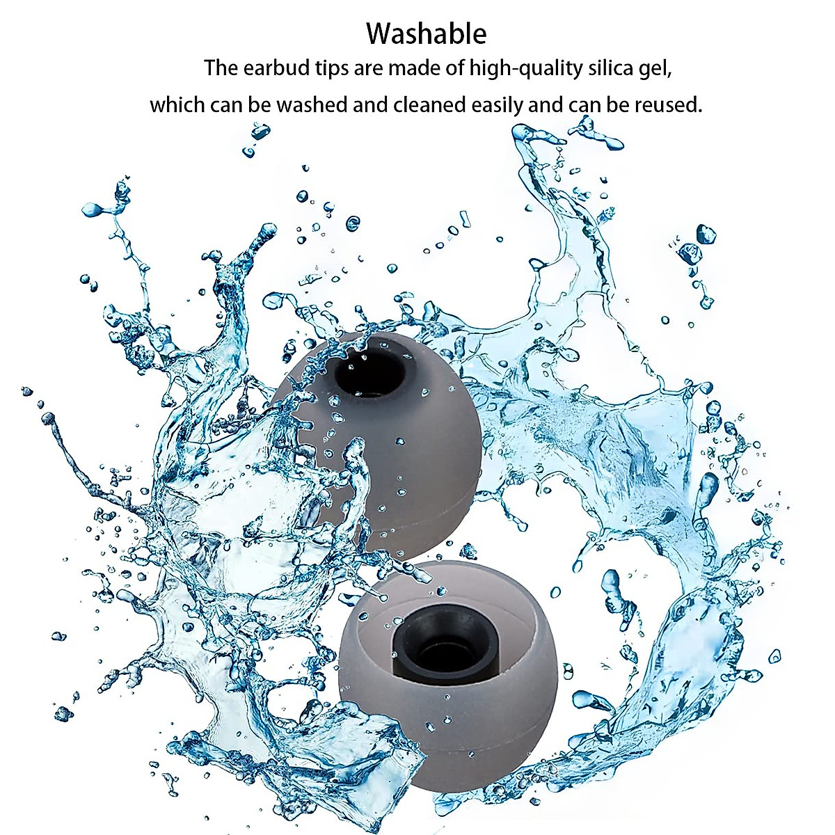 DMZHY 9 Pairs Earbud Tips Replacement Earbud Tips Earbud Replacement Tips Ear Bud Replacement Pieces Silicone Earbud Covers Fit for in-Ear Headphones(Inner Hole from 3.8mm-5.1mm Earphones) SML Black