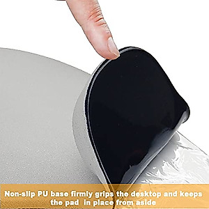 Office Mousepad with Gel Wrist Support - Ergonomic Gaming Desktop Mouse Pad Wrist Rest - Design Gamepad Mat Rubber Base for Laptop Computer (02Grey)