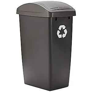 Rubbermaid Swing-Top Lid Recycling Bin for Home, Kitchen, and Bathroom, 12.5 Gallon Recycling Can, Gray