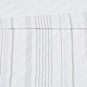 Cottage Classics Warm Hearth Stripe Quilt Set, King, Tan 3