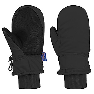 American Trends Toddler Mittens Snow Boys Waterproof Gloves Kids Ski Winter Gloves for Girls Infant Baby Mittens Black 2-4 Years