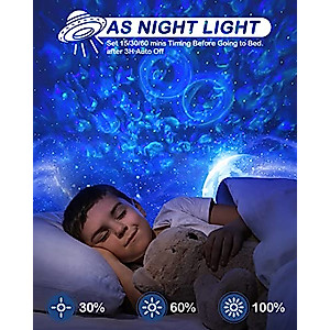 Star Projector,Laliled Ocean Wave Projector with Remote and Bluetooth Speaker,Timer,360 Degree Rotating Galaxy Light Projector for Baby Kids Adults Bedroom/Decoration/Birthday/Party
