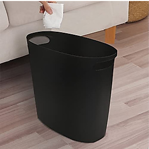 Feisco Small Trash Can,2.6 Gallon Plastic Bathroom Wastebasket Garbage Can for Bathroom Bedroom Kitchen Office (Pack of 2, Black)