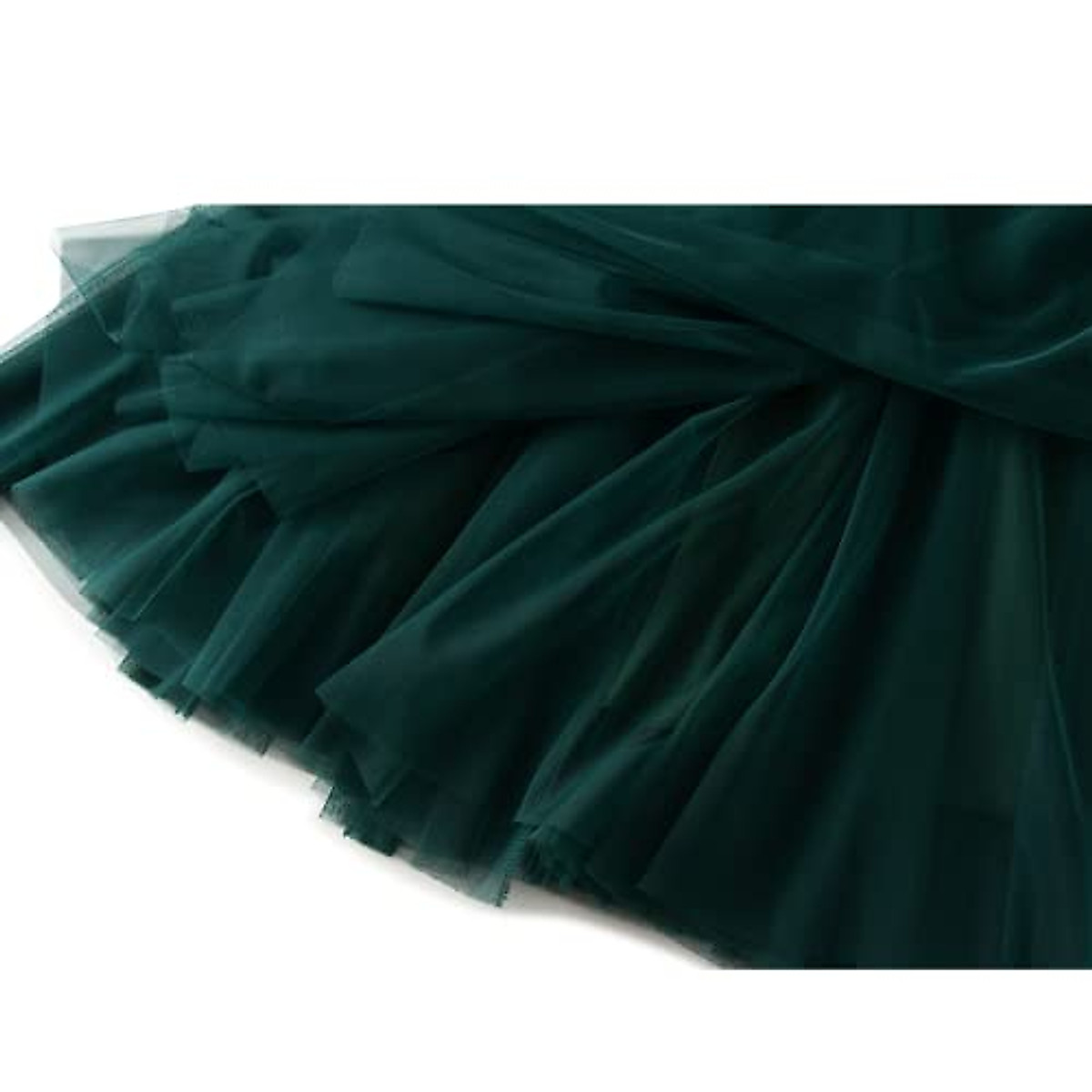 Daysskk Green Tulle Skirt for Women Midi Length Pleated Skirts for Women Long Length Womens Flowy Skirts Mesh Skirts Women's Skirt A-Line 33"