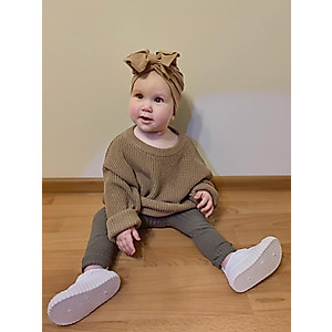 3 Pack Girls Toddler Baby Basic Ribbed Sweater and Leggings Footless Tights Kids Little Girls Dress Bottom Top Pants (Yellow Pink Gray, 1-3T)