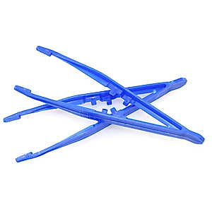 Lind Kitchen 30PCS Blue 11 x 2.3cm Disposable Forceps First Aid Tweezers Plastic Tweezers for Medical, Crafts, Dressing, Gauze, Lab, School, Elementary Science