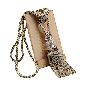 BEL AVENIR 4 Pack Curtain Hand-Woven Tiebacks Crystal Holdbacks Home Decorative Tassels (Golden, 4 Pack)