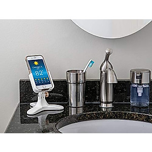 WeatherTech DeskFone - Universal Desktop Cell Phone Holder - White Plastic Knobs