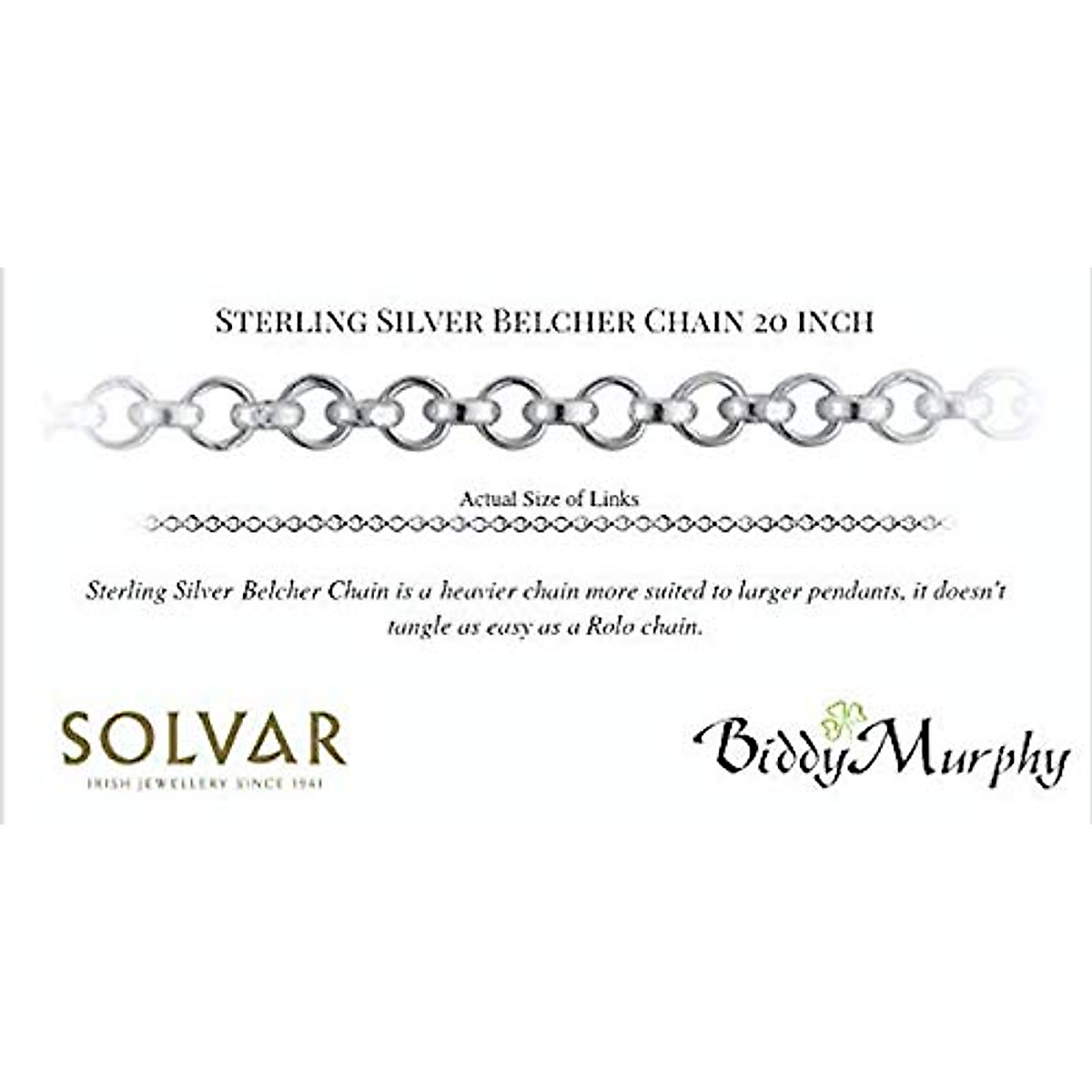 Biddy Murphy Irish Claddagh 925 Sterling Silver Pendant Necklace for Women, 20 Inches, Imported from Ireland