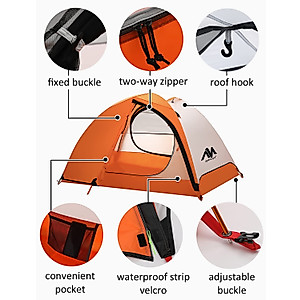Backpacking Tent - AYAMAYA Waterproof 2 Person Ultralight Camping Tents with Removable Rainfly,Lightweight Aluminum Frame Freestanding Hiking Tent for 1 2 Person Easy Setup for Camping Hunting Travel
