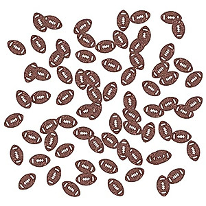 Halodete Football Confetti - Baby Shower Party Table Decorations - Gender Reveal Confetti - Welcome Baby Sport Theme Table Scatter Confetti Decorations - Brown Glitter, 120pcs