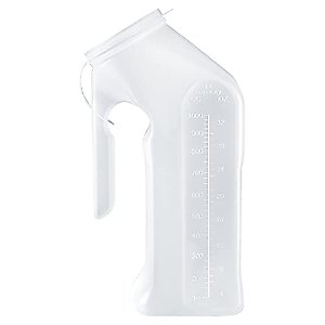 McKesson Male Urinal with Transparent Lid - Translucent Body, Graduated, Plastic - 1 qt / 1000 mL, 12 Count