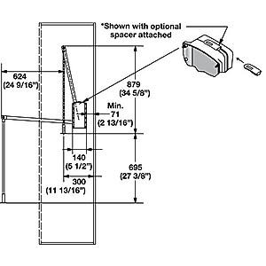 Pull Down Closet Rod, 26 lbs load capacity (Black powder-coated, 26" - 35 1/16")