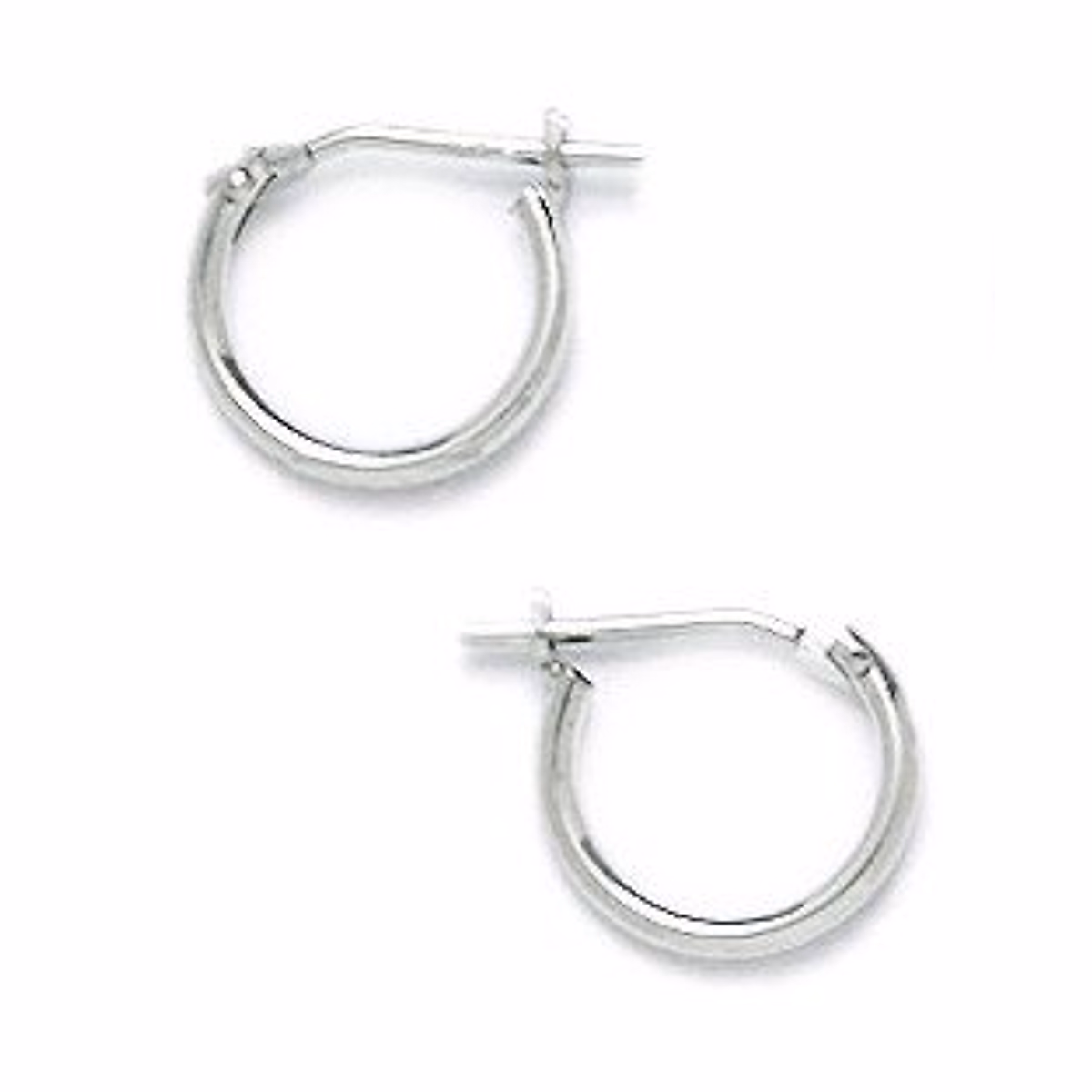 14k White Gold 10mm Round Hoop Earrings Jewelry Gifts for Women