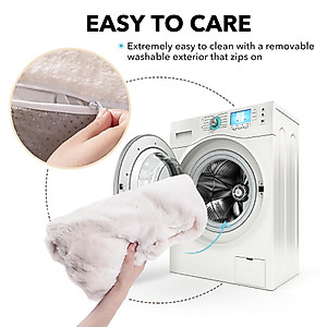 Pet Bed for Medium Small Cats and Dogs, Washable Puppy Sleeping Bed Cat Couch Pet Sofa Bed, Soft Calming Cat Sofa Beds for Indoor Cats Anti-Slip Bottom (White)