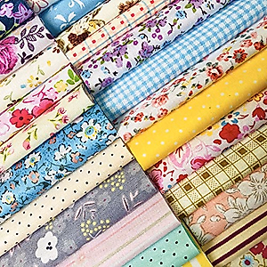 Quilting Fabric, Misscrafts Cotton Craft Fabric Bundle Squares Patchwork Pre-Cut Quilt Squares for DIY Sewing Scrapbooking Quilting Dot Pattern (50PCS 20X20cm)