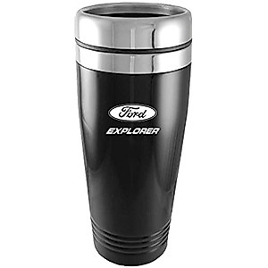 Au-TOMOTIVE GOLD Stainless Steel Travel Mug for Ford Explorer (Black)