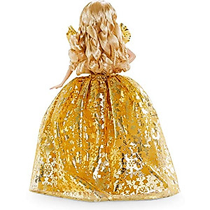 Barbie Signature 2020 Holiday Barbie Doll (12-inch Blonde Long Hair) in Golden Gown, with Doll Stand and Certificate of Authenticity, Gift for 6 Year Olds and Up