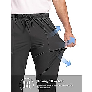 Rdruko Men's Workout Joggers Dry Fit Windbreaker Running Pants Men Lightweight Sweatpants Gym Active Track Pants(Dark Gray, US M)