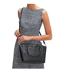 Kate Spade Pebbled Leather Monica Satchel Crossbody Handbag Black