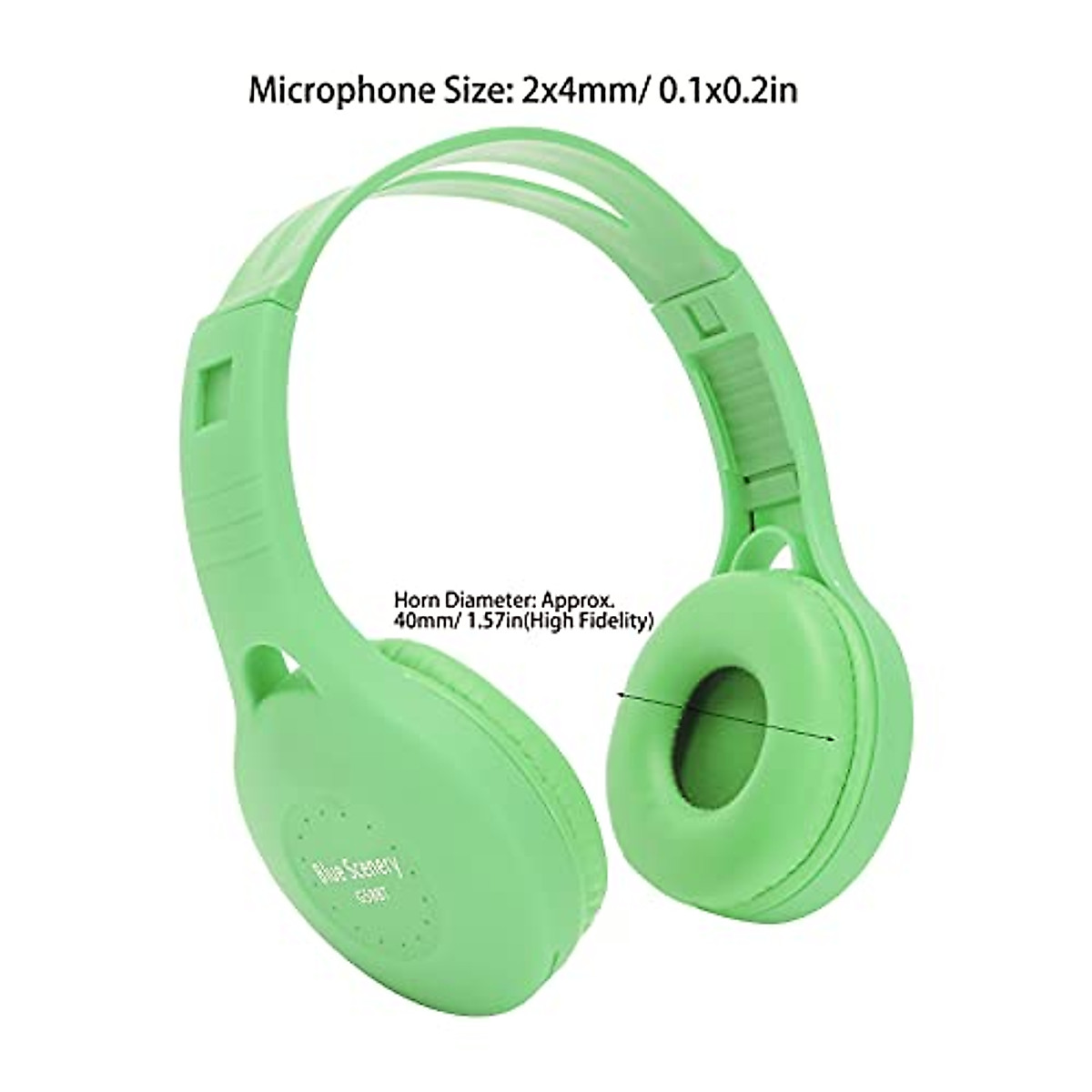 FASJ Wireless Headphones, Bluetooth5.0 Stereo Adjustable On Ear Gaming Headphone with Microphone /3.5mm Interface Supporting FM Memory Card, Noise Cancelling Headset for Sports Travel Work(Green)