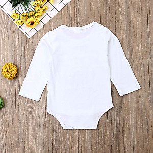 Honganda Funny Newborn Infant Baby Boy On Sundays We Watch Football with Daddy Bodysuit Romper (White-Long Sleeve, 6-12 Months)