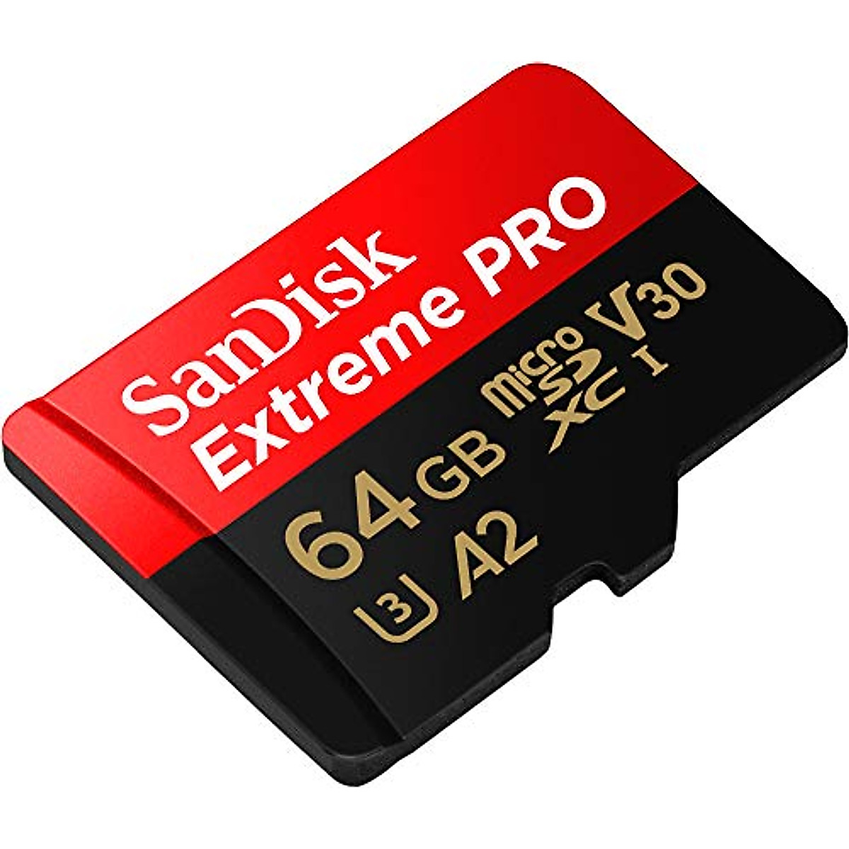 SanDisk 64GB Extreme PRO® microSD™ UHS-I Card with Adapter C10, U3, V30, A2, 200MB/s Read 90MB/s Write SDSQXCU-064G-GN6MA