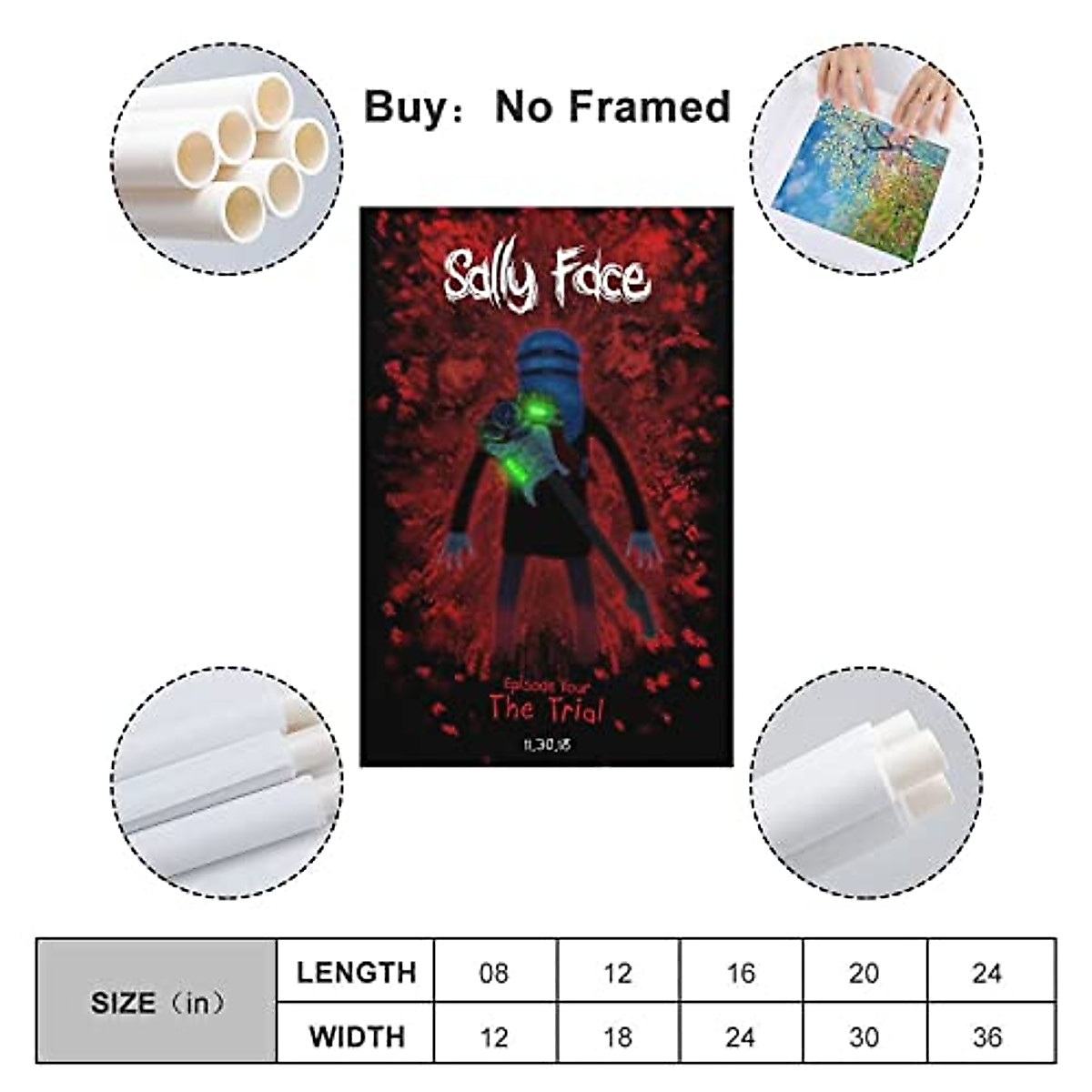 LANGYU Sally Face Fanart Poster Decorative Painting Canvas Wall Posters and Art Picture Print Modern Family Bedroom Decor Posters 12x18inch(30x45cm)