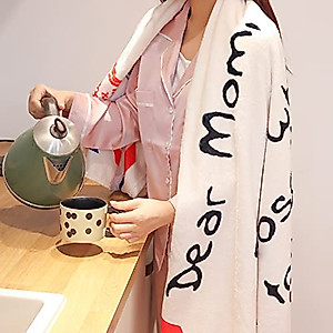 Valporia Gifts for Mom from Daughter/Son Valentines Day Gifts for Mom Mom Gifts for Birthday from Husband Presents for Mom Who Has Everything Fuzzy Fleece Blanket with Letter Warm Soft