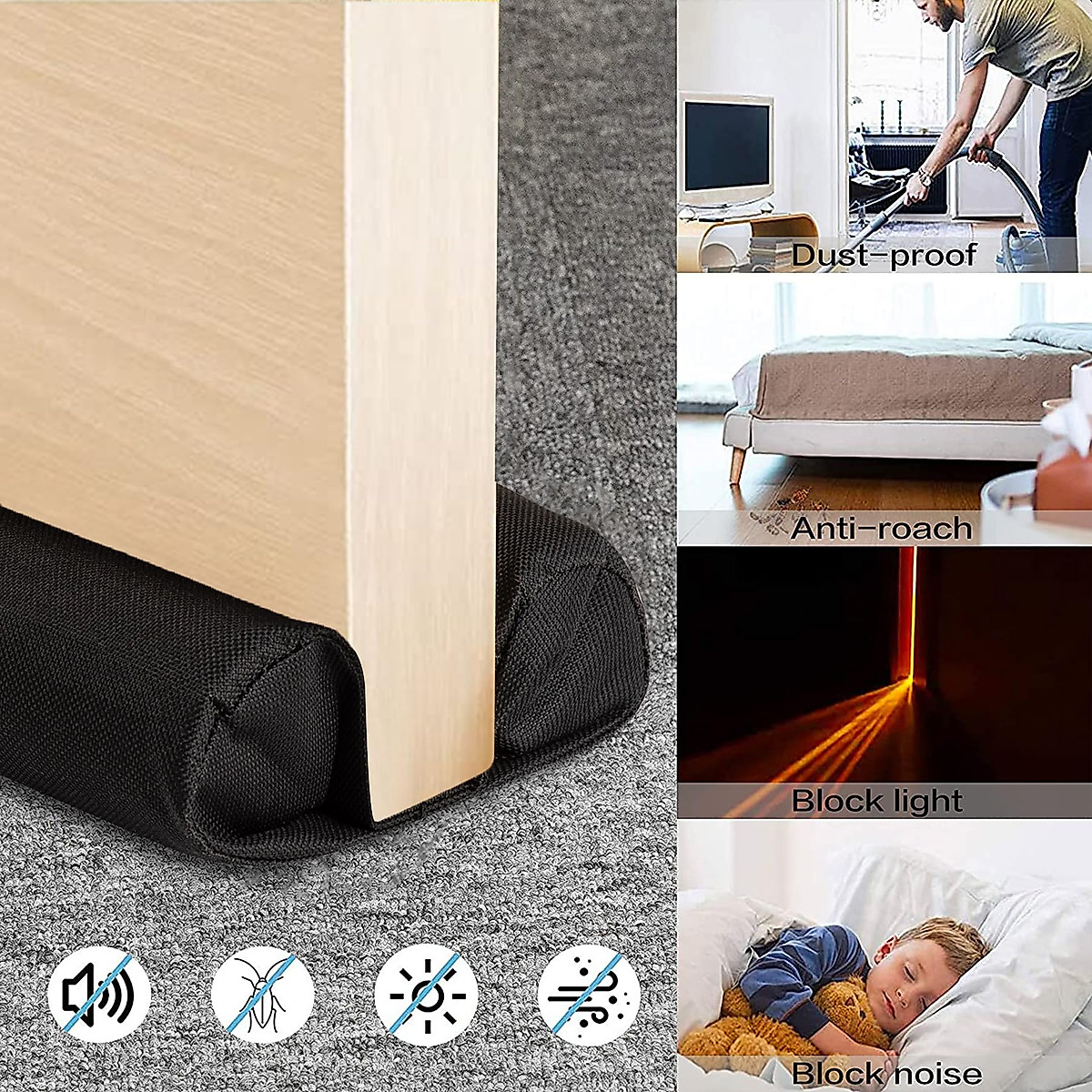 DNC Draft Door Stopper 36 Inches, Thicken and Bold Draft Guard for Interior Door, Easy to Install, Sound Proof Reduce Noise Keeping Warm in and Cold Out