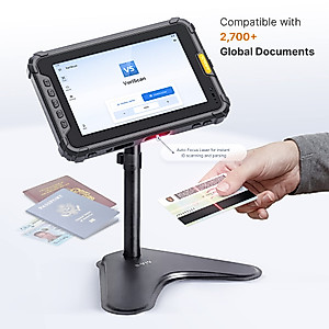 Visitor Management Bundle with Durable All-in-One 8" Android ID and Passport Scanner for Bars, Nightclubs, Gated Communities, Events, and Door Entrances – IDWare Falcon with Tabletop Stand