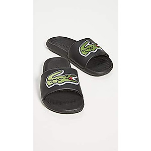 LacosteMensCroco Slide SandalBlack/Green10