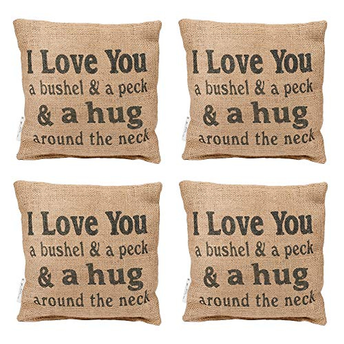 Country House Collection 8" x 8" Mini Burlap Pillow Bushel and a Peck