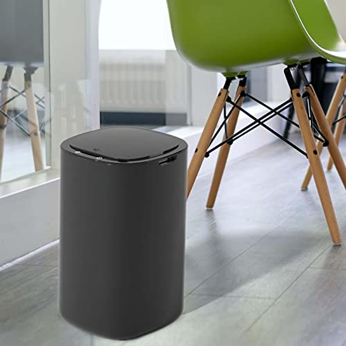 Dolity Sealed Trash Can 12L Trash Basket with Lid Automatic Smart Sensor Wastebasket Waste Can Garbage Bin Dustbin for Bathroom Kitchen Bedroom, Black