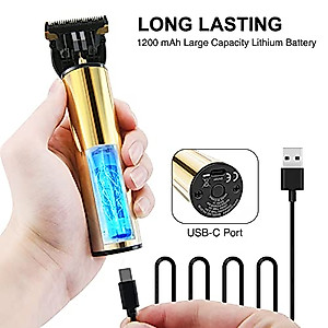 Professional Hair Clippers for Men Cordless Hair Trimmer Ornate Beard Trimmer Lineup Hair Clipper Rechargeable Grooming Kit Adjustable Hair Trimmers Outliner Edgers Haircut Kit with LED Display Gold