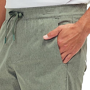 Eddie Bauer Men's Woven Tech Pull On Stretch Training Athletic Shorts, Quick Dry Lightweight Workout Running Shorts with Pockets - Duck Green XL