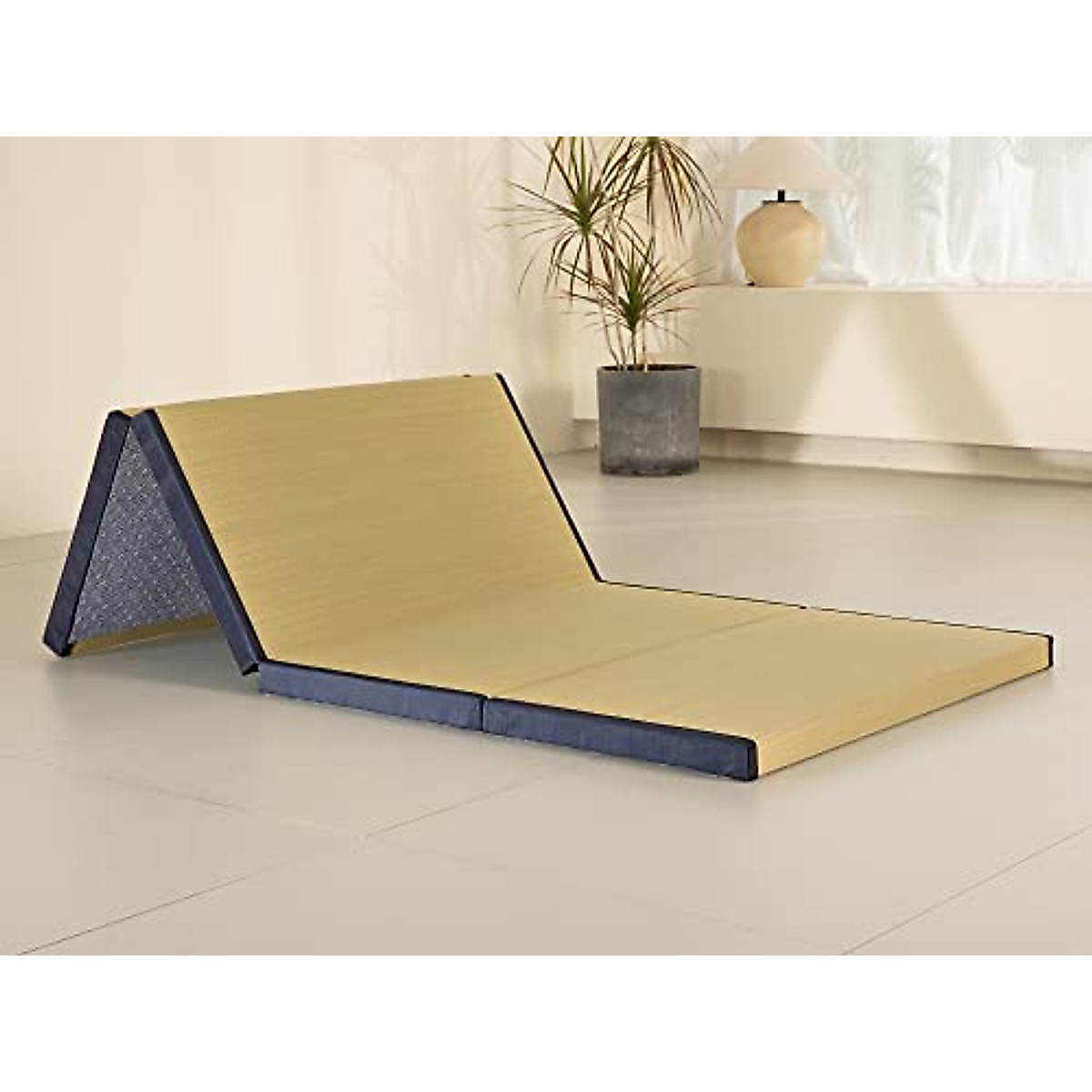 MustMat Thick Tatami Mat Twin XL Floor Mattress Japanese Tatami Bed with Storage Bag 39 x 80 x 2 in (Blue)