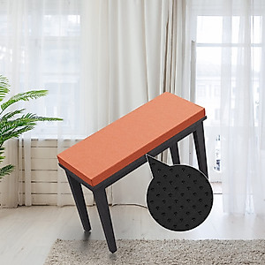 Detiblue Bench Cushion - Outdoor Porch Swing Cushion, Indoor Bay Window Seat Furniture Cushion, Non-Slip, 36x14x3, Leathaire Red