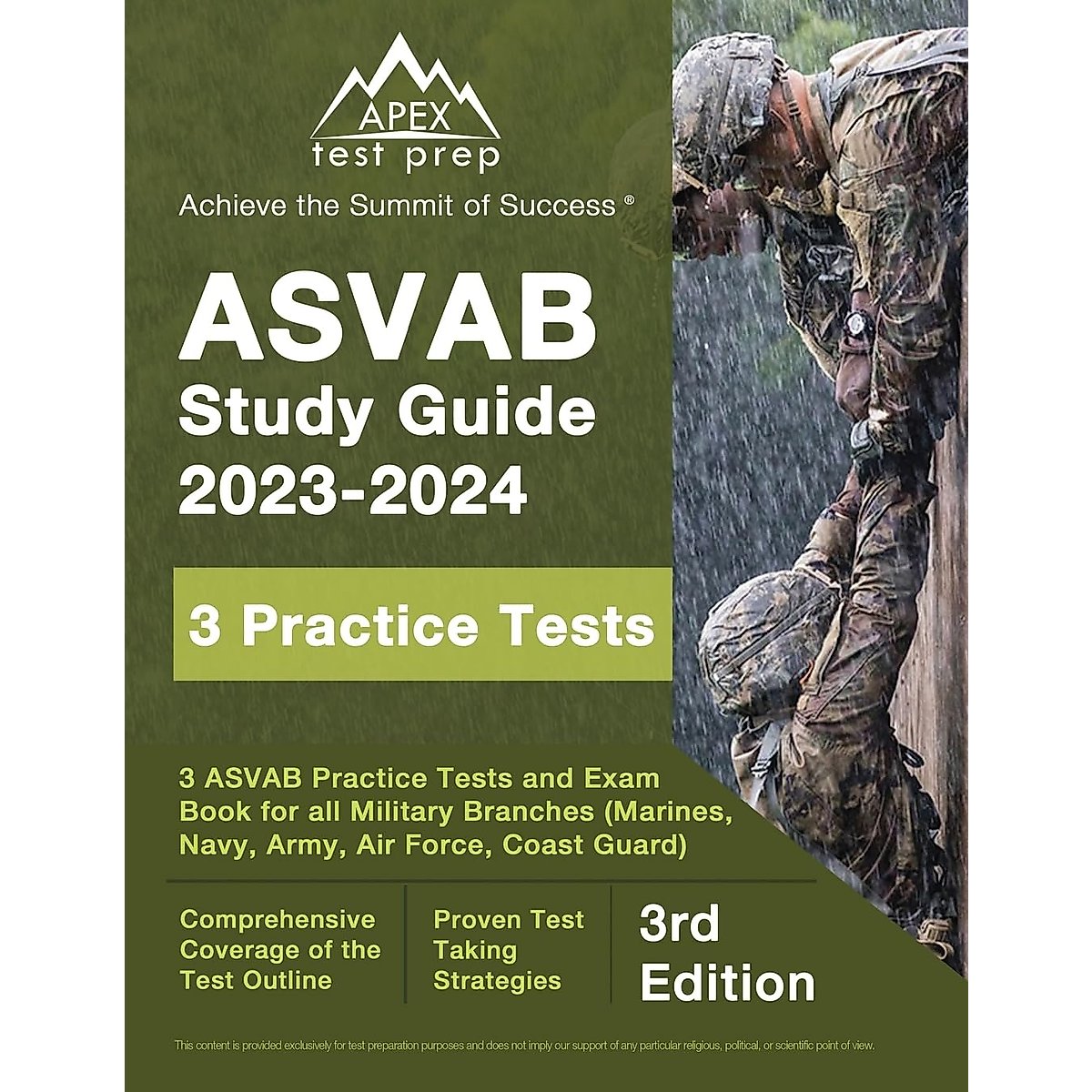 ASVAB Study Guide 2023-2024: 3 ASVAB Practice Tests and Exam Prep Book for All Military Branches (Marines, Navy, Army, Air Force, Coast Guard): [3rd Edition]