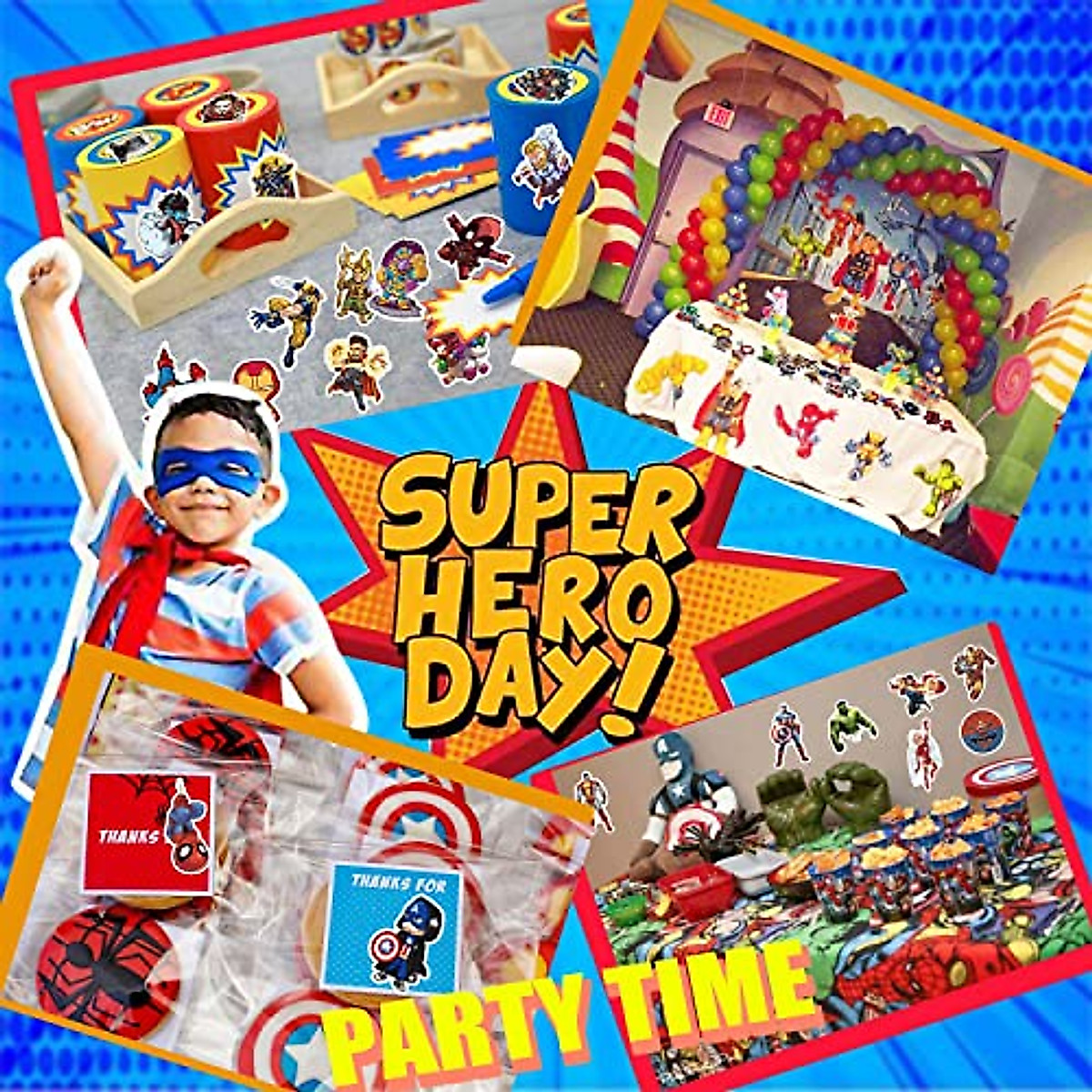Superhero Stickers for Water Bottles Waterproof,100pcs Laptop Stickers for Boys Kids Teens Adults,Vinyl Bumper Stickers for Skateboard Luggage Guitar Motor Bike Car Decal Cool Party Favors