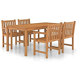TCSGURK Patio Dining Set,Teak Finish and Ideal for Outdoors, Outdoor Patio Furniture Set