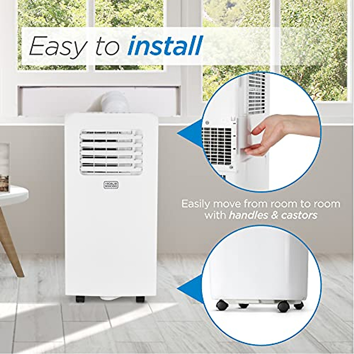 BLACK+DECKER 10,000 BTU Portable Air Conditioner with Remote Control, White